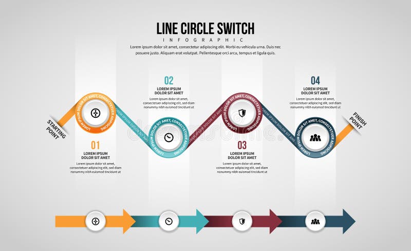 Line Circle Switch Infographic Stock Vector - Illustration of graph ...