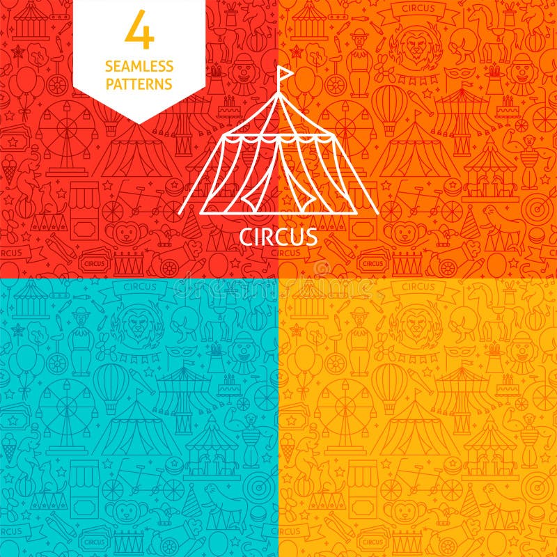 Entertainment Line Seamless Pattern Stock Vector - Illustration of ...