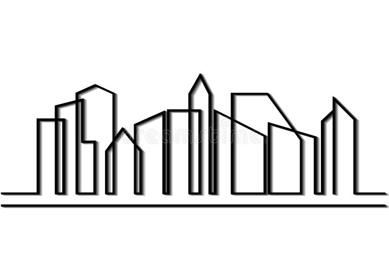 Line city silhouette stock illustration. Illustration of cityscape ...