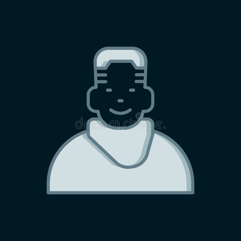 Line Client in Barbershop Icon Isolated on Black Background. Flat ...