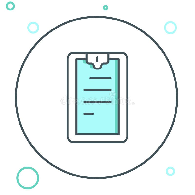 Line Clipboard with Checklist Icon Isolated on White Background ...