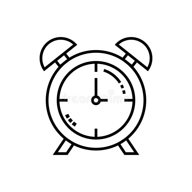 Line Clock Icon Representing Time Management in School Setting Stock ...