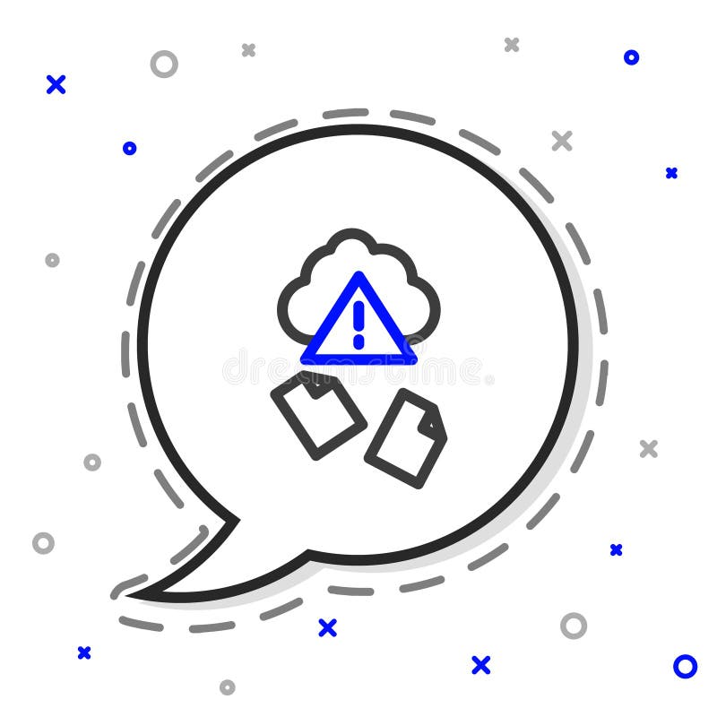 Line Cloud Hacking Icon Isolated on White Background. Cloud Leak ...