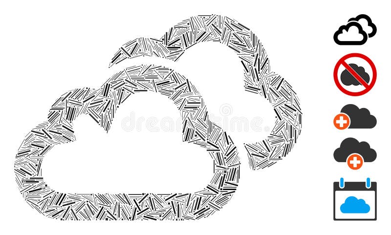 Line Clouds Icon Vector Collage Stock Illustration - Illustration of ...