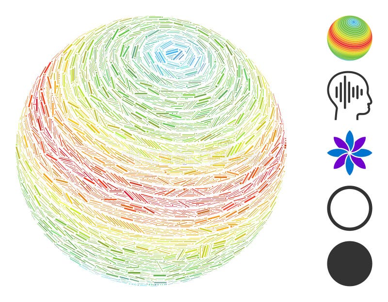 Line Collage Abstract Sphere Spectrum Stripes Icon Stock Illustration ...