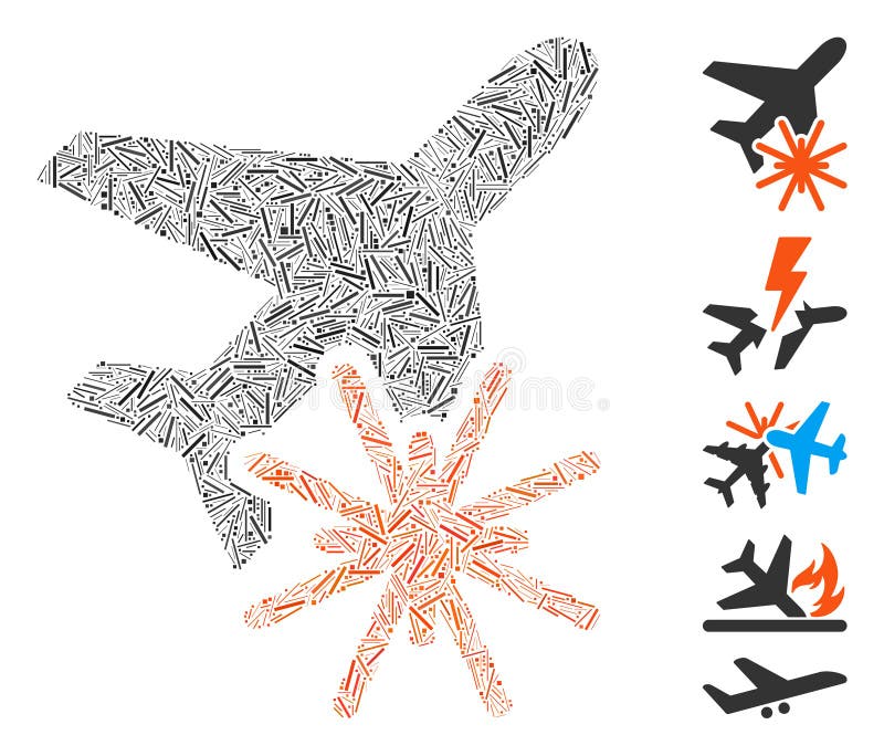 Line Collage Aiplane Explosion Stock Illustration - Illustration of ...