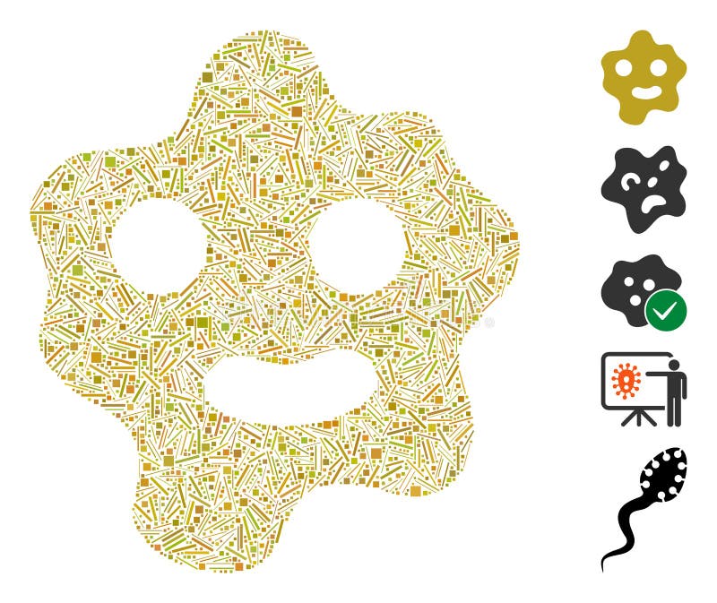 Line Collage Ameba Icon stock illustration. Illustration of deadbeat ...