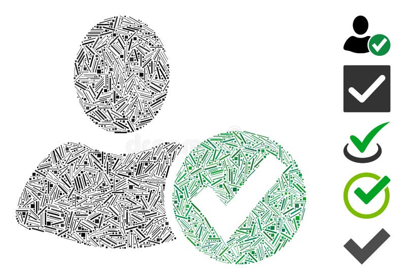 Line Collage Apply User Icon Stock Illustration - Illustration of ...