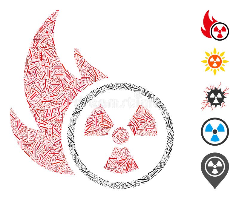 Line Collage Atomic Fire Icon Stock Illustration - Illustration of ...