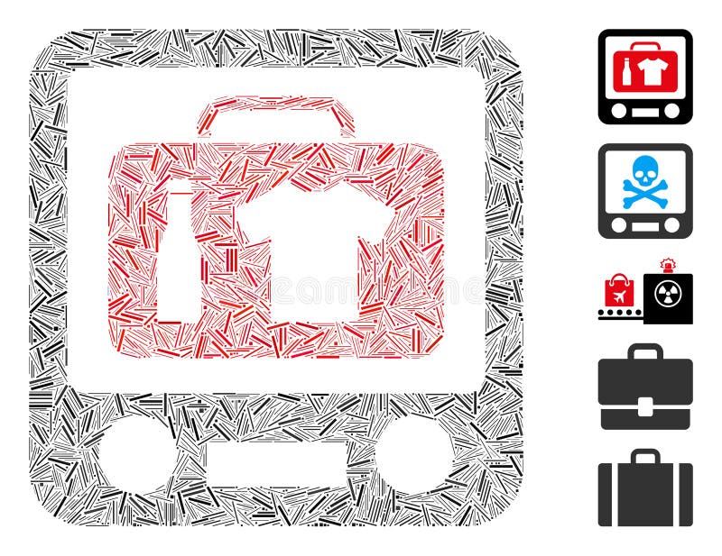 Line Collage Baggage Xray Screening Icon Stock Illustration ...