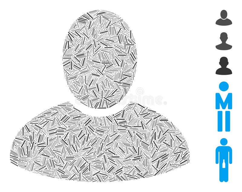 Line Collage Client Icon stock illustration. Illustration of composed ...