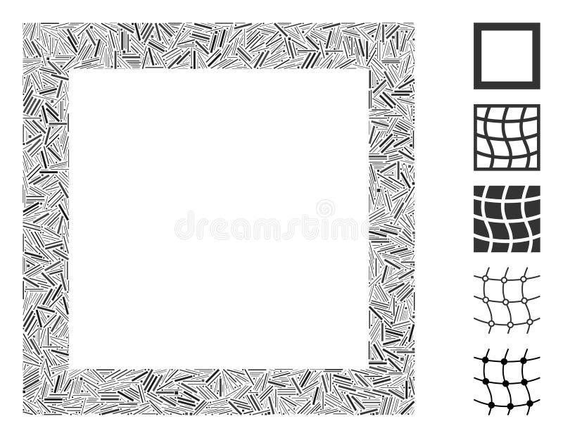 Line Collage Contour Square Icon Stock Illustration - Illustration of ...