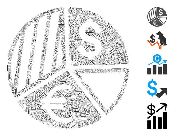 Line Collage Currency Pie Chart Icon Stock Illustration - Illustration ...
