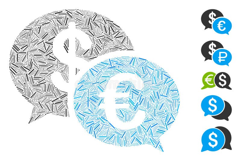 Line Collage Currency Transaction Messages Icon Stock Illustration ...