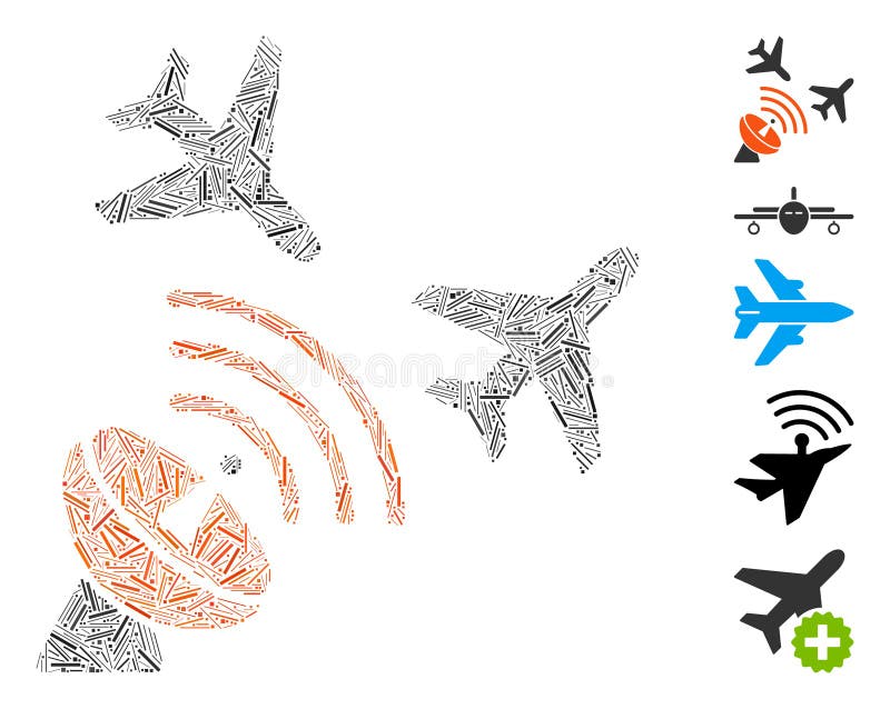 Line Collage Flight Radar Icon Stock Illustration - Illustration of ...