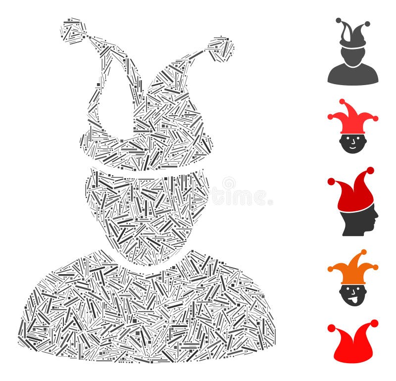 Line Collage Fool Icon stock illustration. Illustration of happy ...