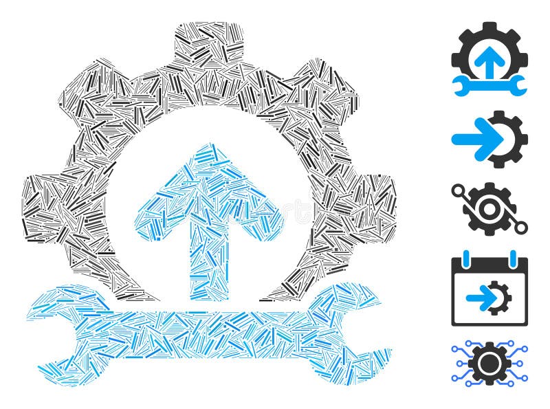 Line Collage Gear Integration Tools Icon Stock Illustration ...