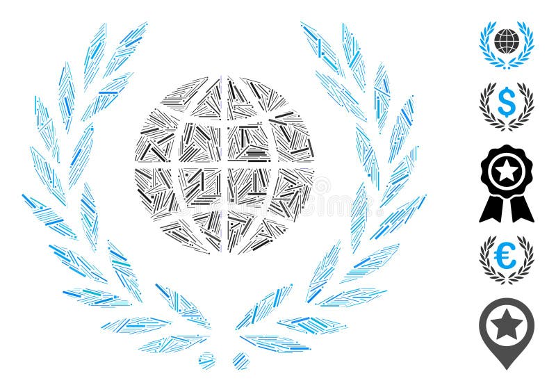 Line Collage Global Emblem Icon Stock Illustration - Illustration of ...