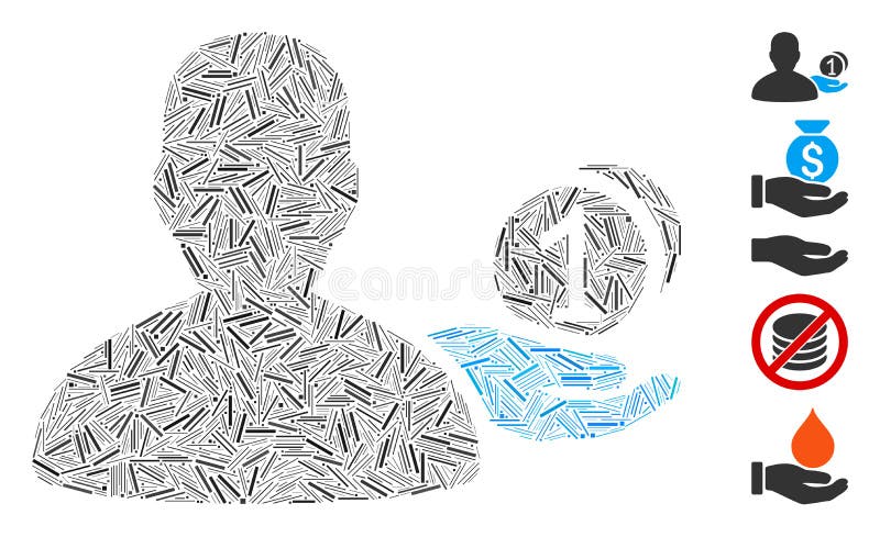 Line Collage Panhandler Icon Stock Illustration - Illustration of ...