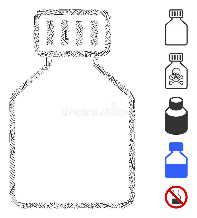 Line Collage Phial Icon stock illustration. Illustration of flacon ...