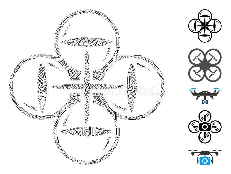 Line Collage Quadcopter Flight Stock Illustration - Illustration of ...