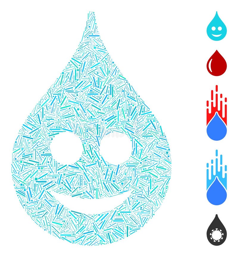 Line Collage Smile Drop stock illustration. Illustration of hatch ...