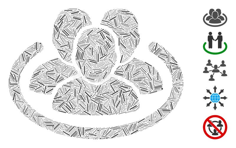 Line Collage Social Network Icon Stock Illustration - Illustration of ...