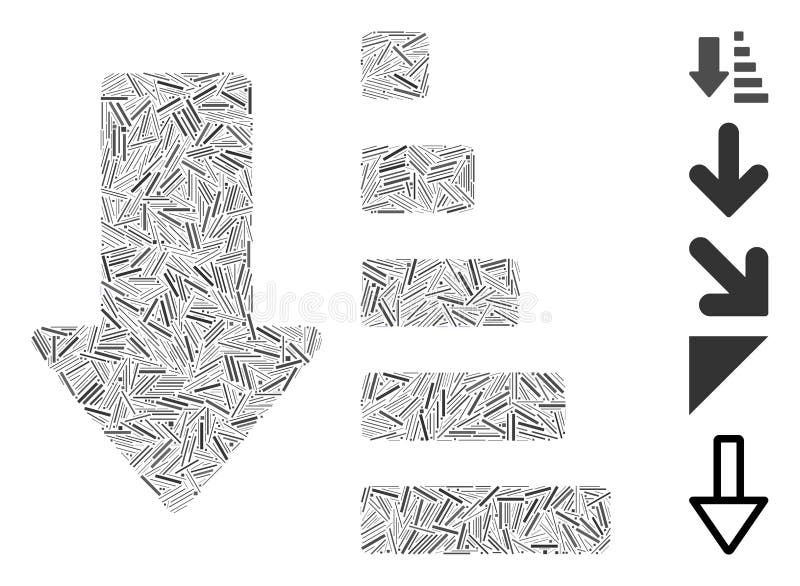 Line Collage Sort Down Arrow Icon Stock Illustration - Illustration of ...