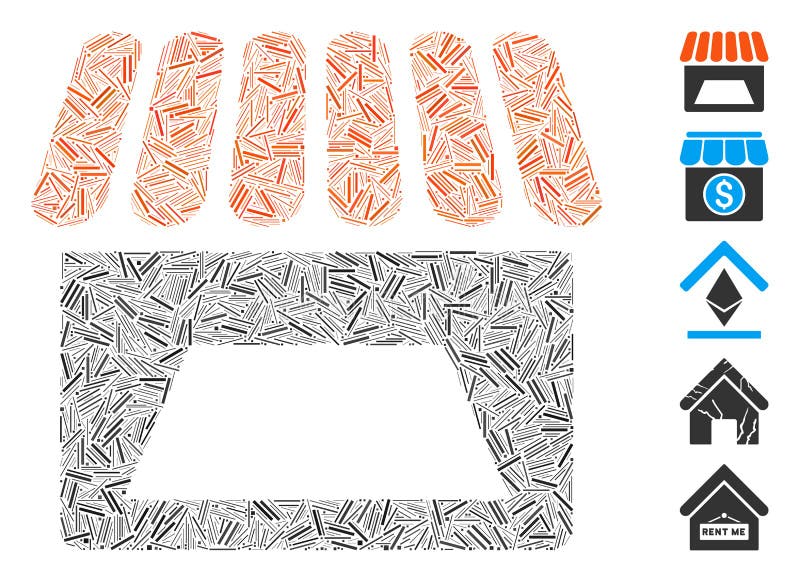 Line Collage Store Icon stock illustration. Illustration of design ...