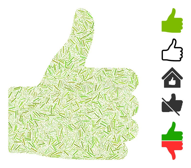 Line Collage Thumb Up Icon stock illustration. Illustration of ...