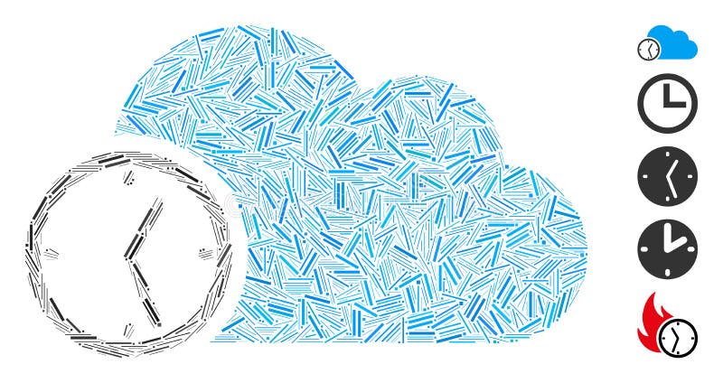 Line Collage Time Icon stock illustration. Illustration of combined ...