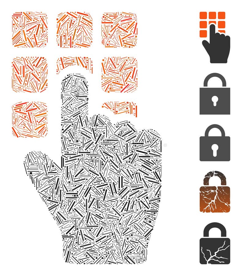 Line Collage Type Password Icon Stock Illustration - Illustration of ...