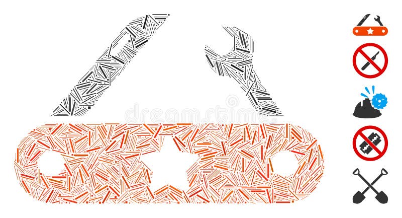 Line Collage Universal Multitool Knife Icon Stock Illustration ...