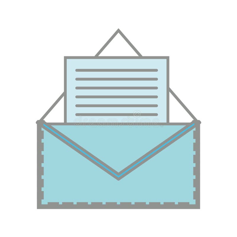 Line Color E-mail Letter Message with Business Document Stock Vector ...