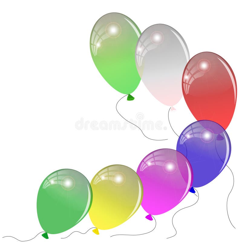 A Line of Colored Balls Isolated on White. Stock Vector - Illustration ...