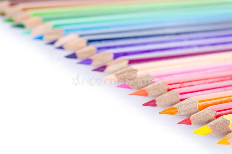 Line of colored pencils stock image. Image of crayon - 56426107