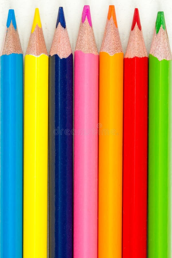 Line of colored pencils stock image. Image of paper, artistic - 78318613