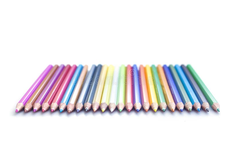 Line of colored pencils stock photo. Image of idea, assortment - 78249018