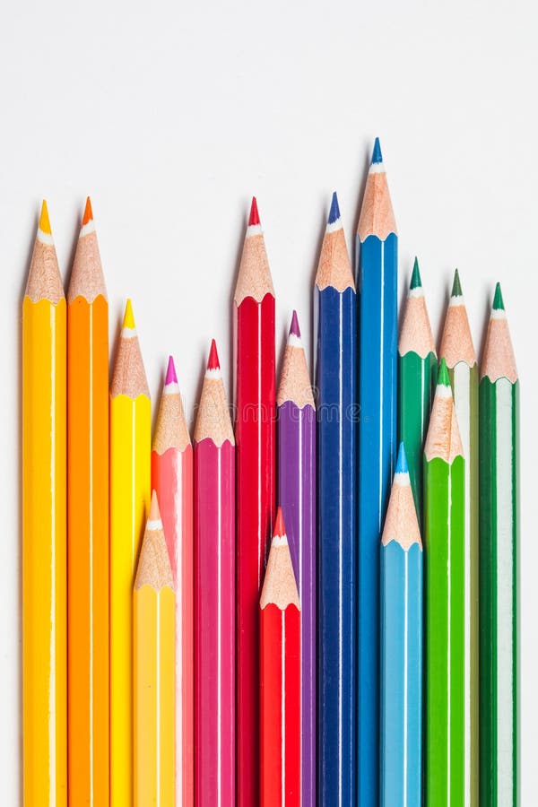 Line of Colored Pencils with Place for Text Stock Photo - Image of text ...