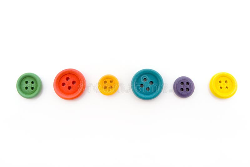 Line of Colorful Buttons Over White Stock Image - Image of bright ...