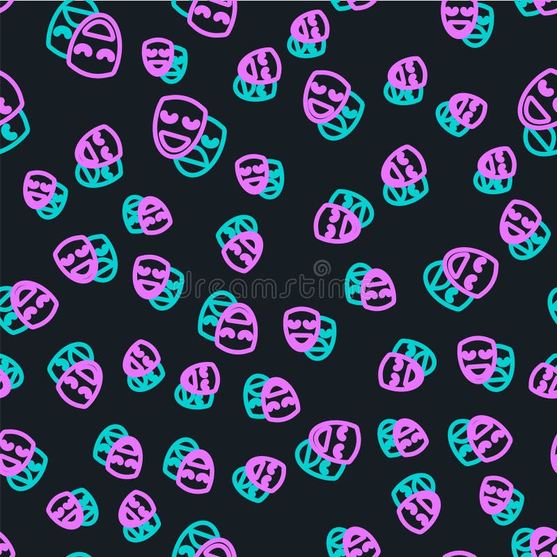 Theatre Masks Pattern Stock Illustrations – 188 Theatre Masks Pattern ...