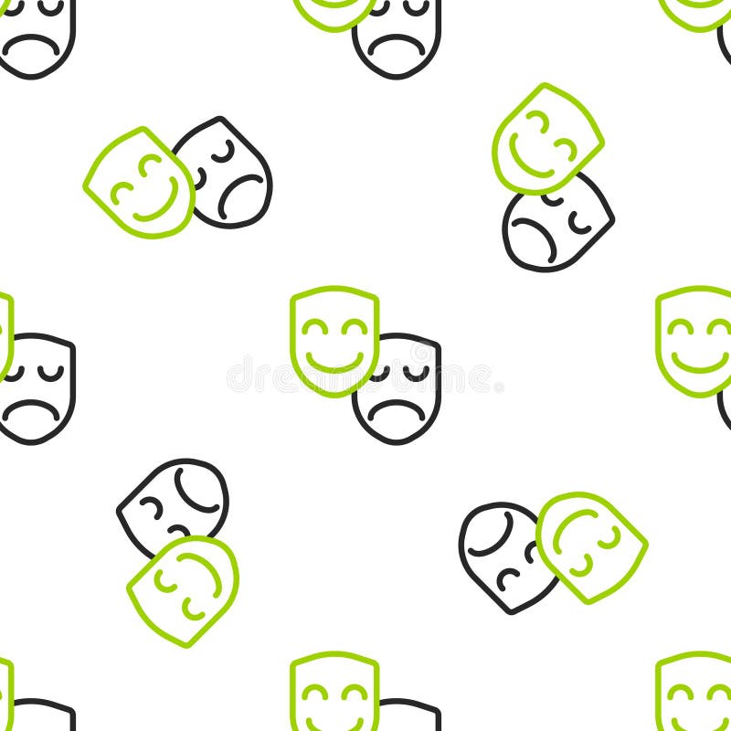Theatre Masks Pattern Stock Illustrations – 174 Theatre Masks Pattern ...