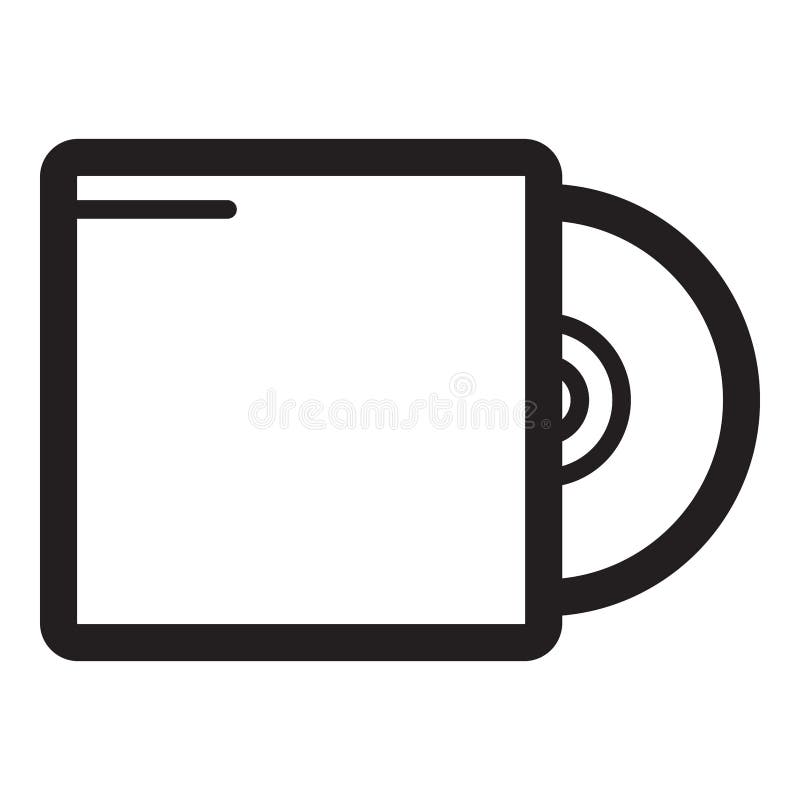 Line compact disc stock vector. Illustration of flat - 258033962