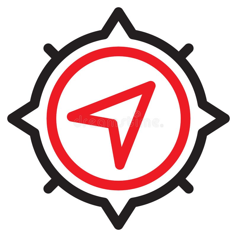 Line Compass Icon. Navigation and Orientation Vector Illustration Stock ...