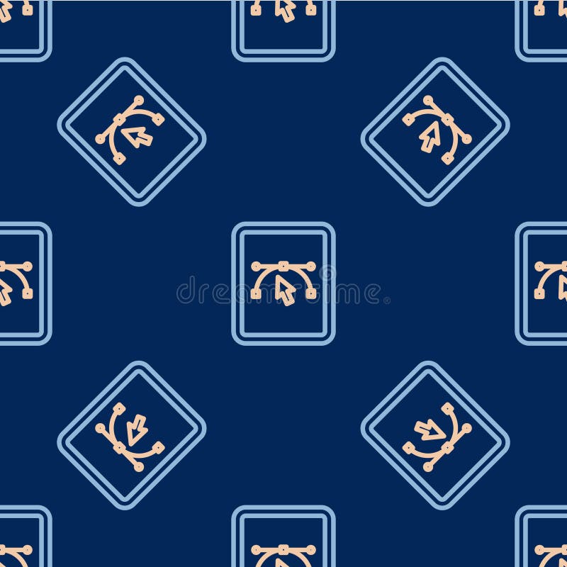 Line Computer Display with Vector Design Program Icon Isolated on Isolated Seamless Pattern on ...