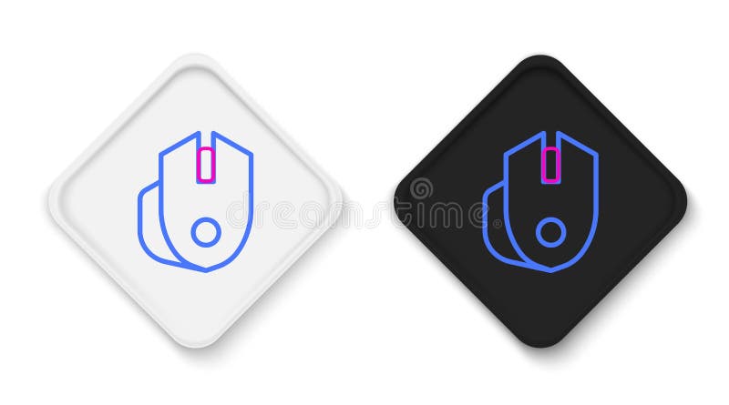 Line Computer Mouse Gaming Icon Isolated on White Background. Optical ...