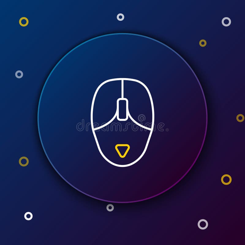 Line Computer Mouse Icon Isolated on Blue Background. Optical with ...