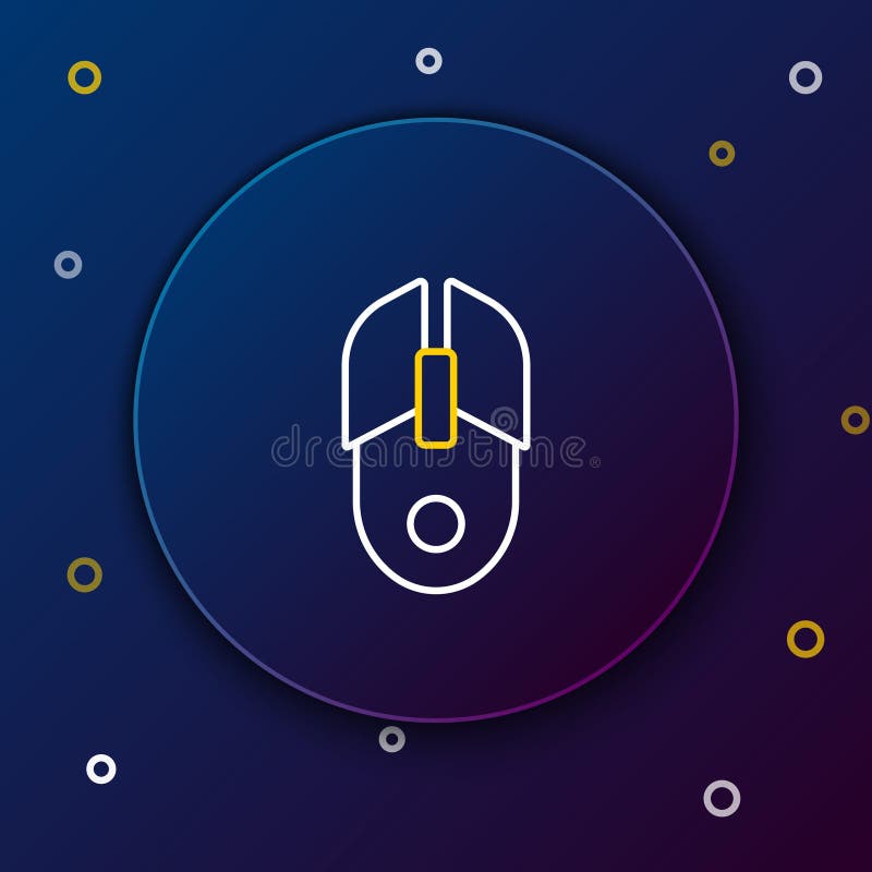 Line Computer Mouse Icon Isolated on Blue Background. Optical with ...