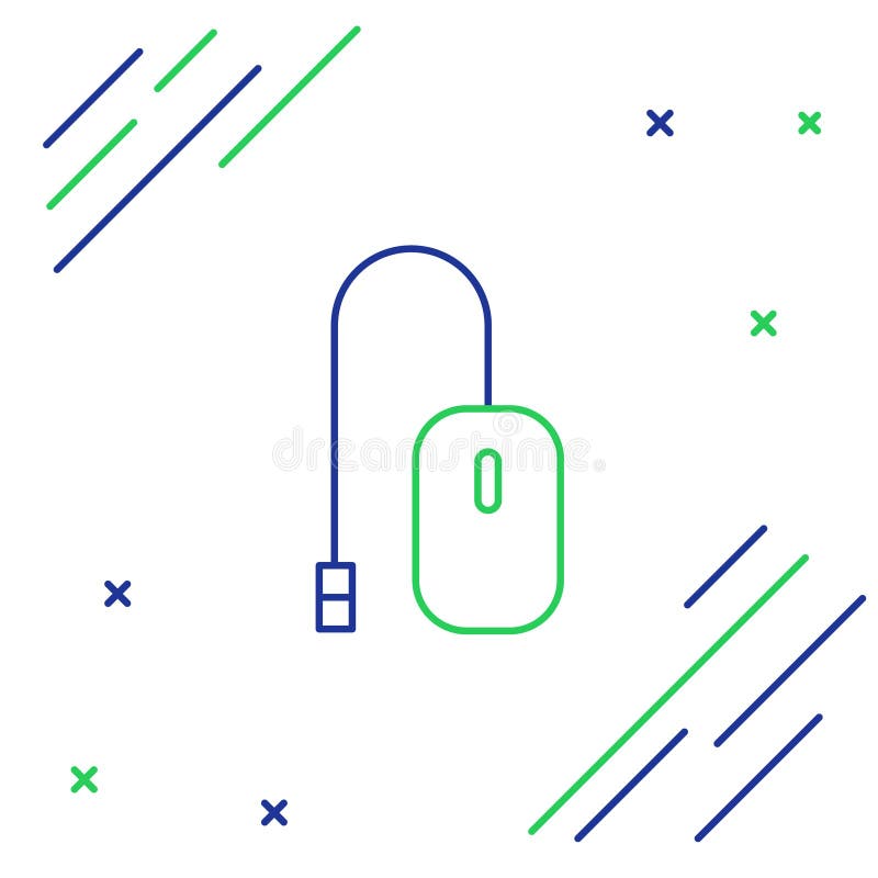 Line Computer Mouse Icon Isolated on White Background. Optical with ...