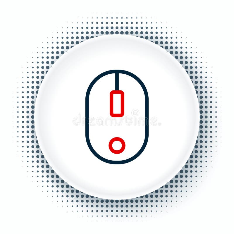 Line Computer Mouse Icon Isolated on White Background. Optical with ...